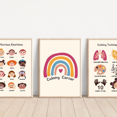 Set of 3 Educational Posters Calming Corner Calming - Etsy