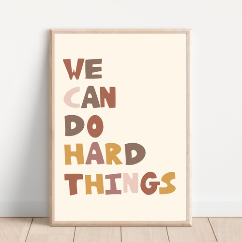We Can Do Hard Things Printkids Positive Affirmation Wall - Etsy