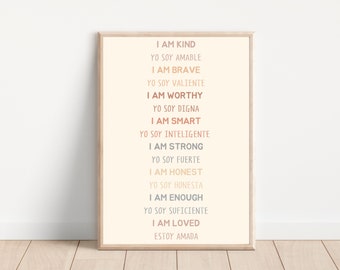 Spanish Classroom Decor, Positive Affirmation Poster for Toddler ...