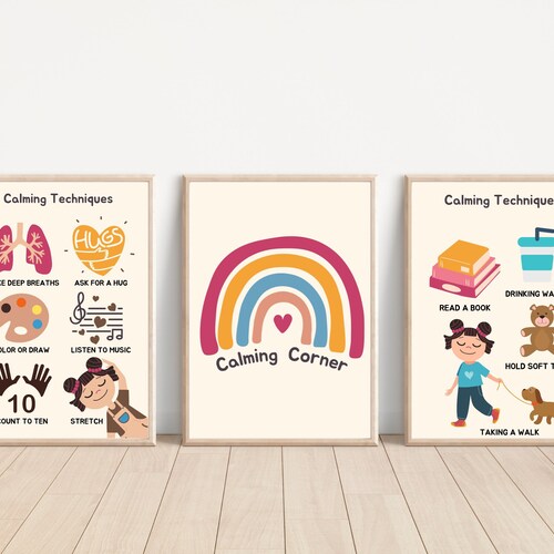 Set of 4 Educational Posters for Emotion Regulation Calming - Etsy