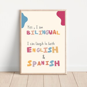 Set of 2 Bilingual Nursery Wall Art Decor for Bedroom, Playroom, Home ...