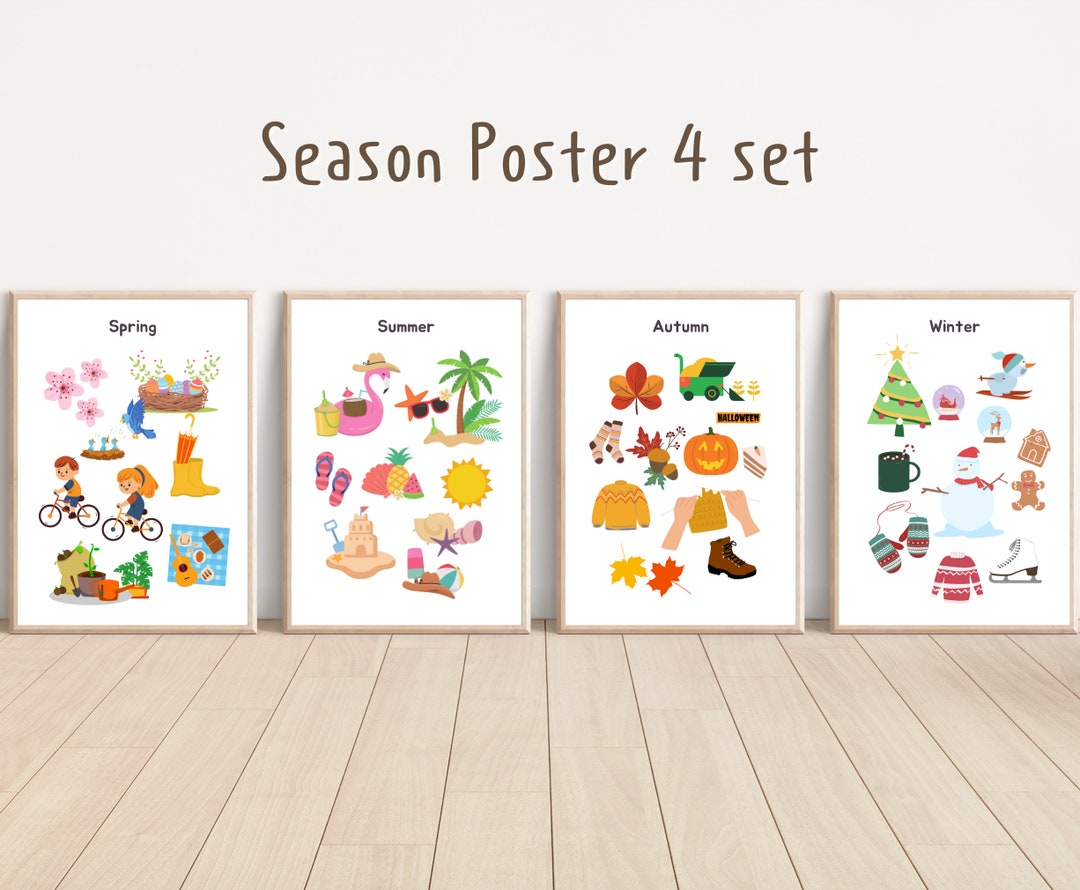 Seasons Poster,educational Prints for Kids Room Decor, Educational ...