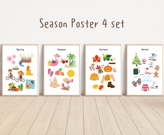 Seasons Postereducational Prints for Kids Room Decor - Etsy