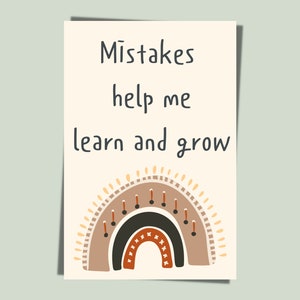 Rainbow Boho Affirmation Cards for Kids Printable Positive | Etsy