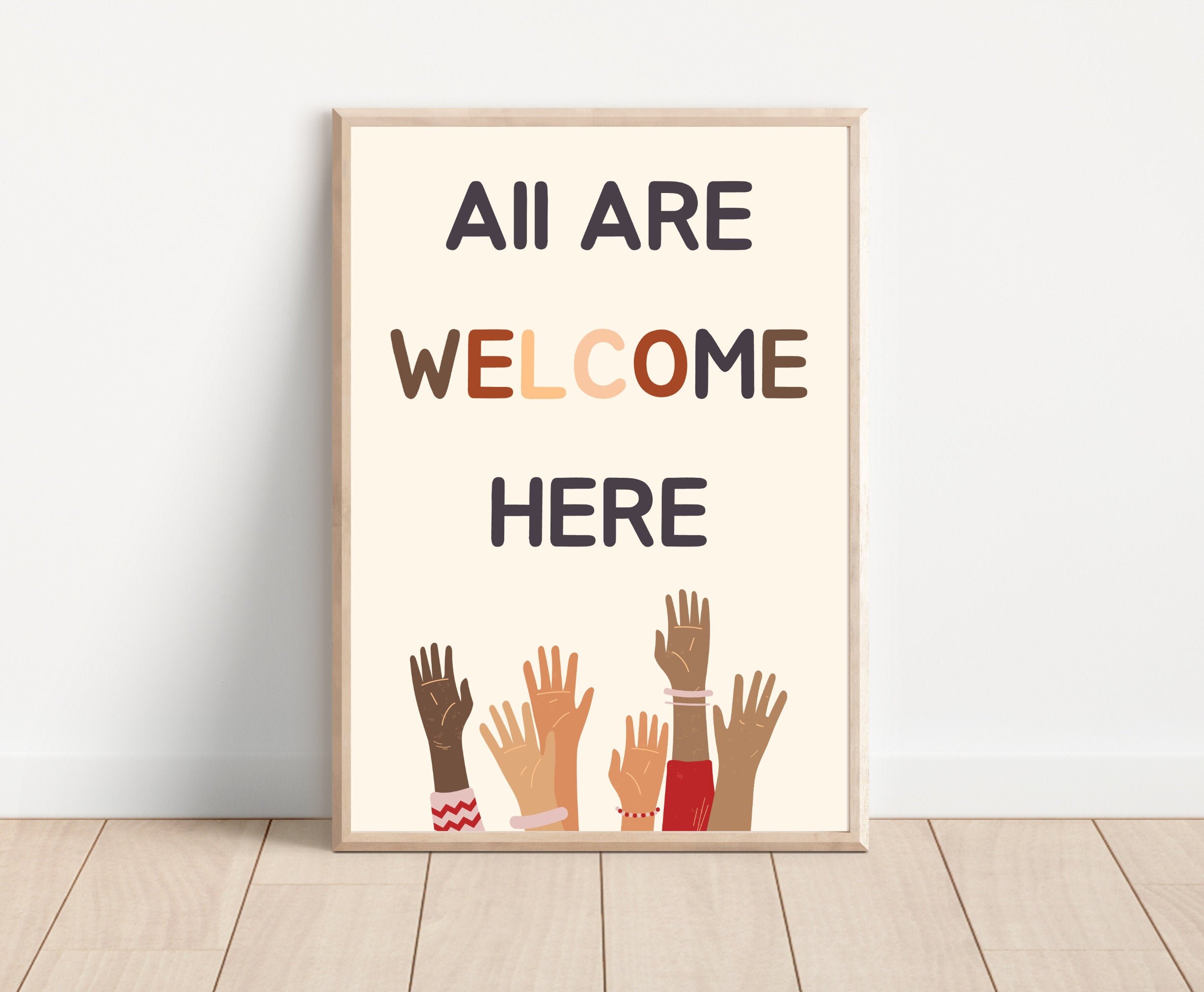 All Are Welcome Here Classroom Decor for Teachers Diversity - Etsy
