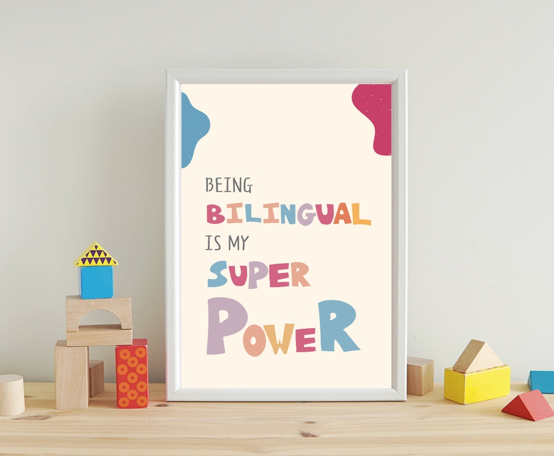 Bilingual Spanish Nursery Wall Art Posterspanish Classroom | Etsy