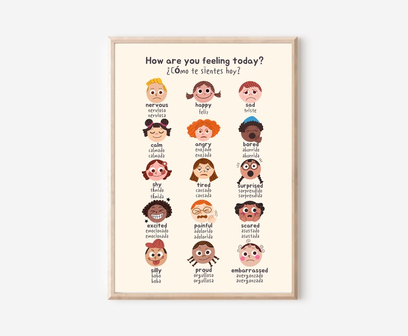 Set of 3 Educational Postersbilingual Spanish Emotioncalming - Etsy