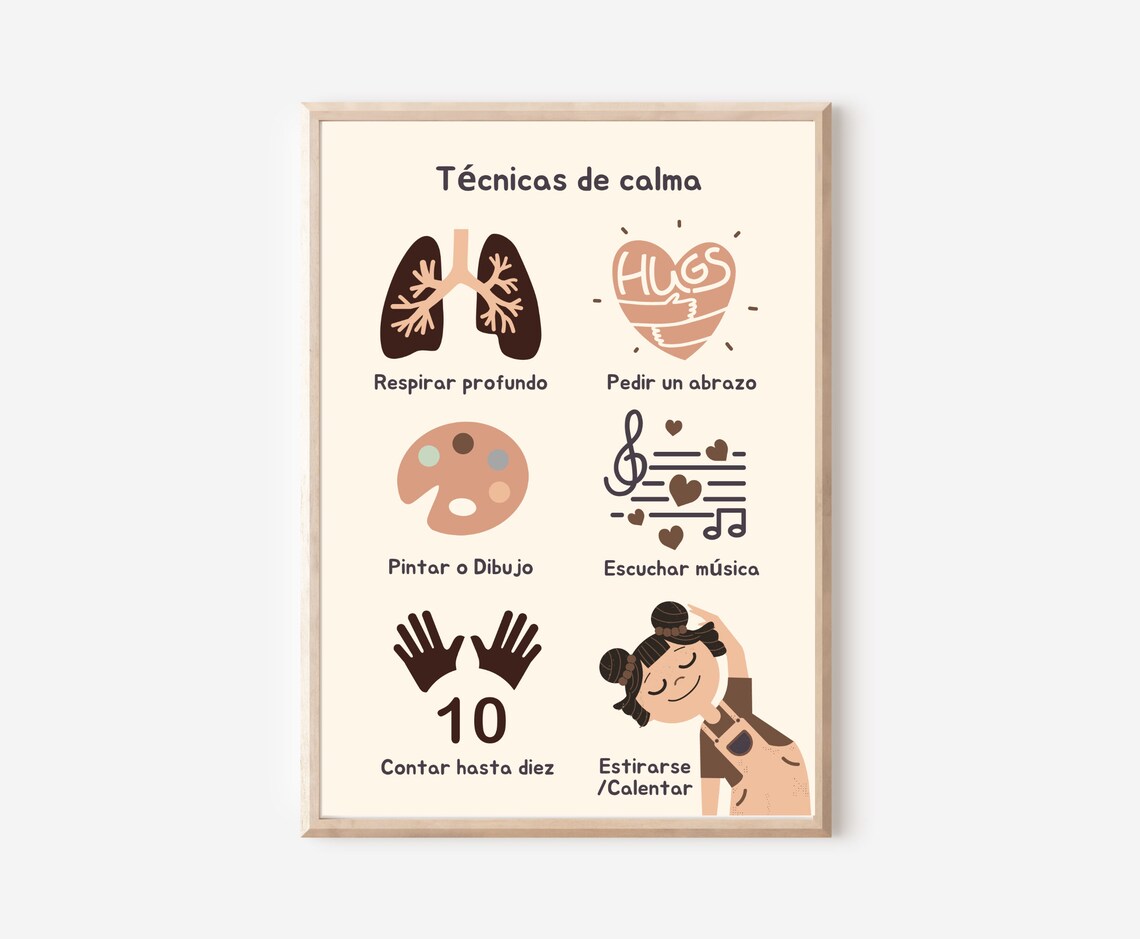 Spanish Emotions Poster Calming Corner Set Calm Down - Etsy