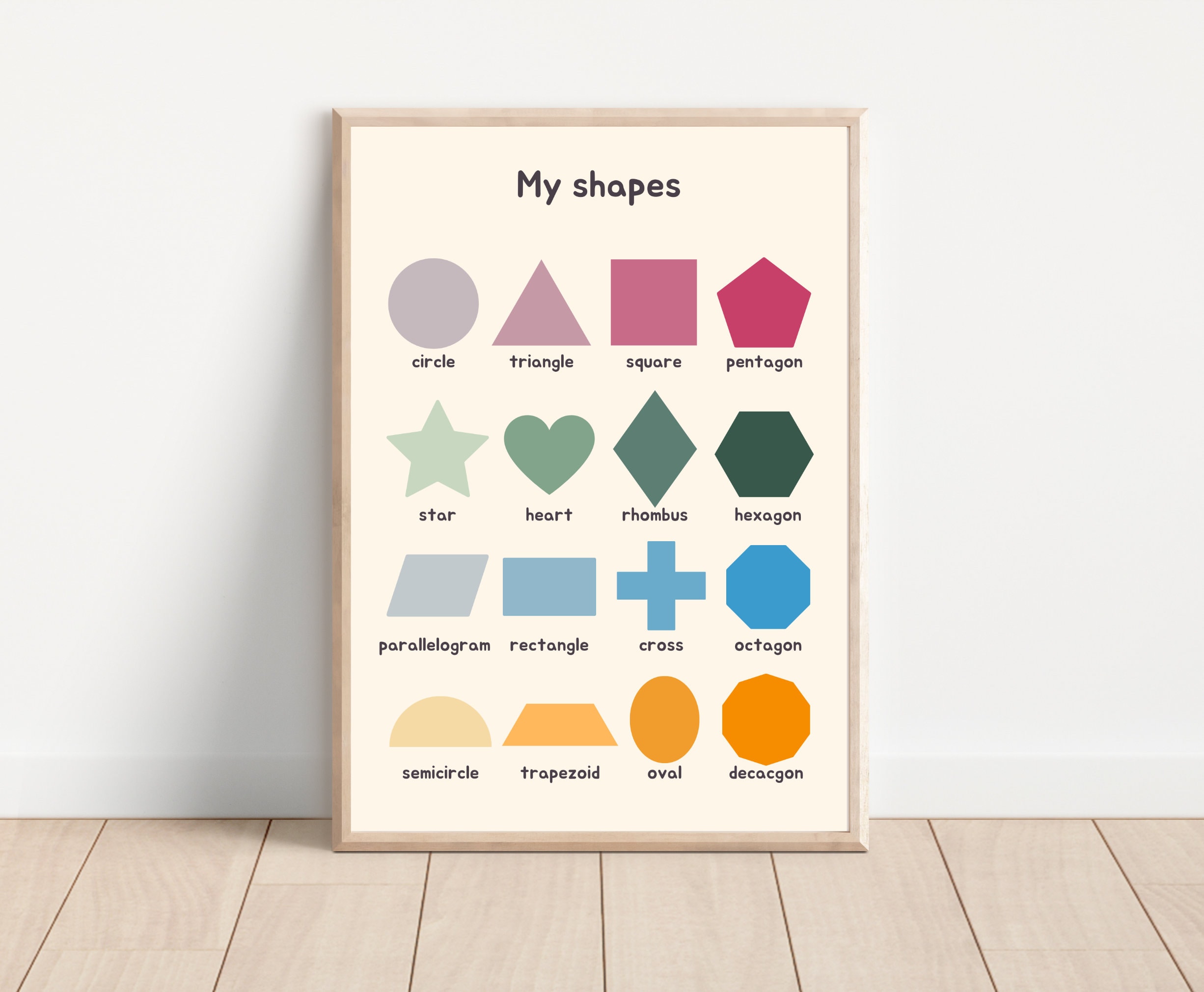Shapes Educational Poster Printable for Toddler and Preschool - Etsy ...