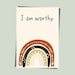 Rainbow Boho Affirmation Cards for Kids , Printable Positive ...