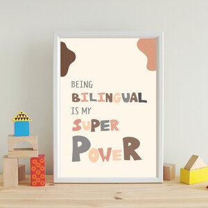 Bilingual Nursery Wall Art Poster,boho Classroom Decor, Bilingual ...