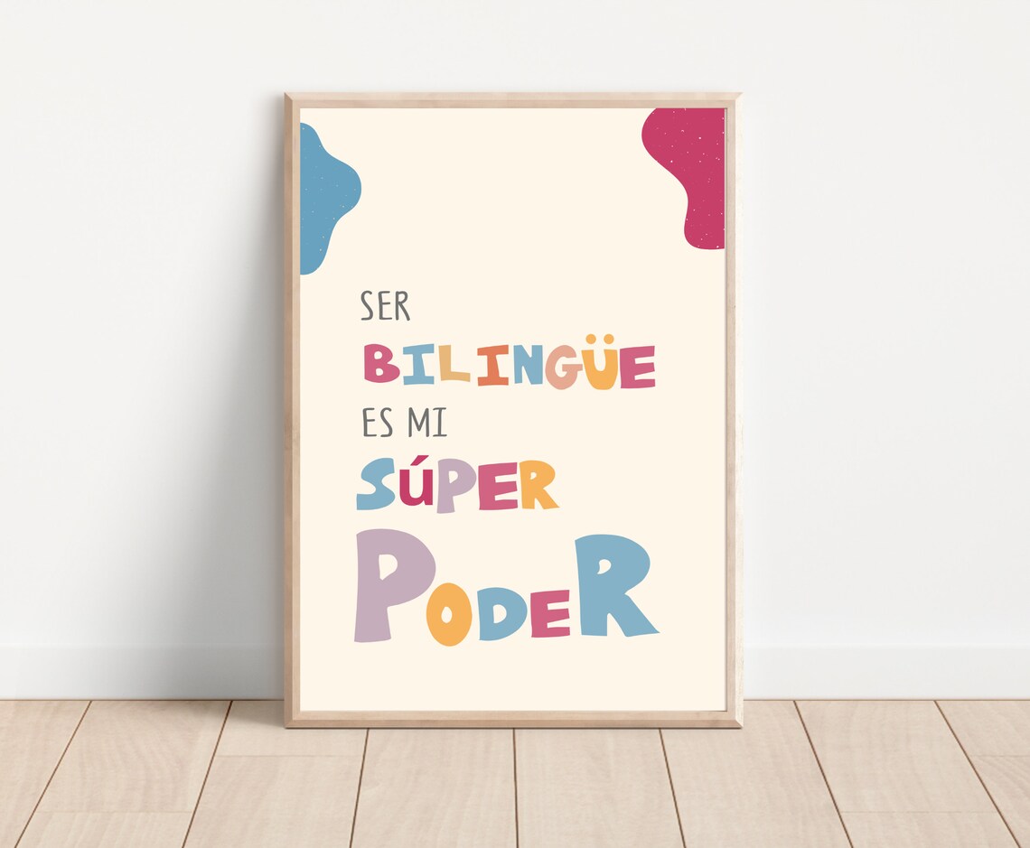 Bilingual Spanish Nursery Wall Art Posterspanish Classroom | Etsy