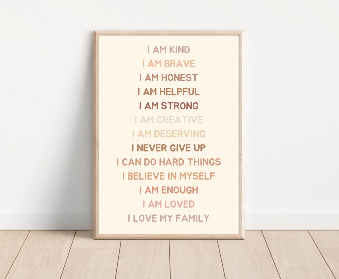 Affirmation Wall Art,positive Wall Decor,motivational Poster,positive ...