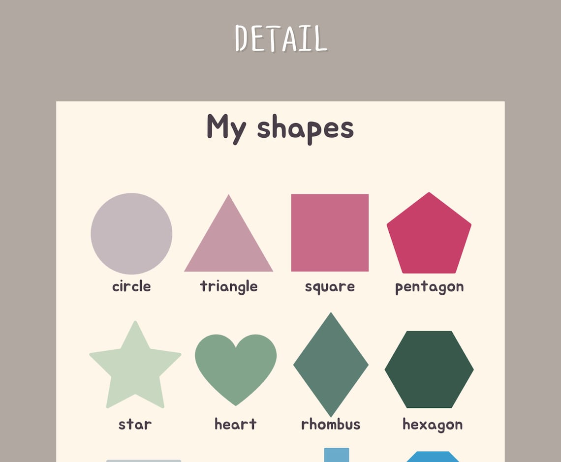 Shapes Educational Poster Printable for Toddler and Preschool | Etsy