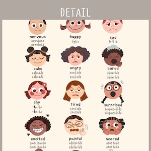 Bilingual Spanish Emotion Poster, How Are You Feeling Today?, Spanish ...