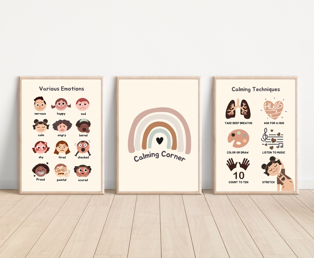 Set of 3 Educational Posters, Calming Corner, Calming Strategies ...