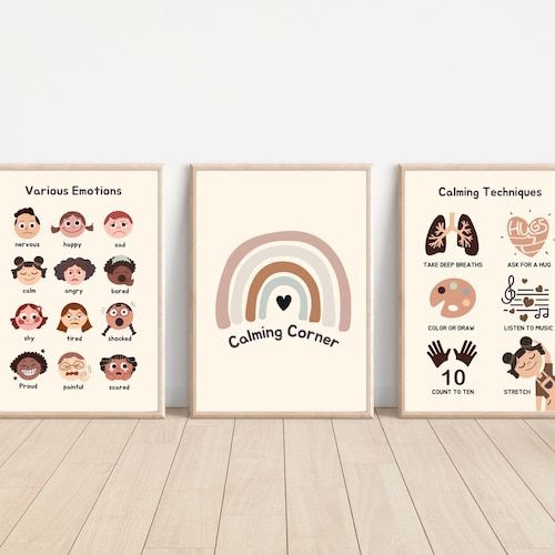 Set of 3 Educational Posters Calming Corner Calming - Etsy