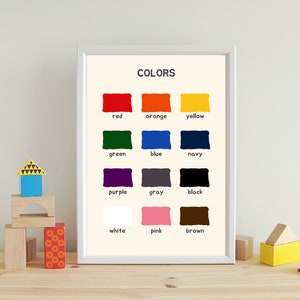 Set of 2 Shapes and Colors Poster, Shapes and Colors Printable, Shapes ...