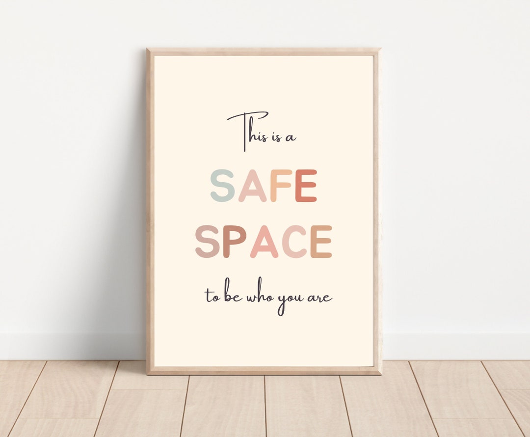 Safe Space Poster: Boho Classroom Decor (digital Download) - Etsy