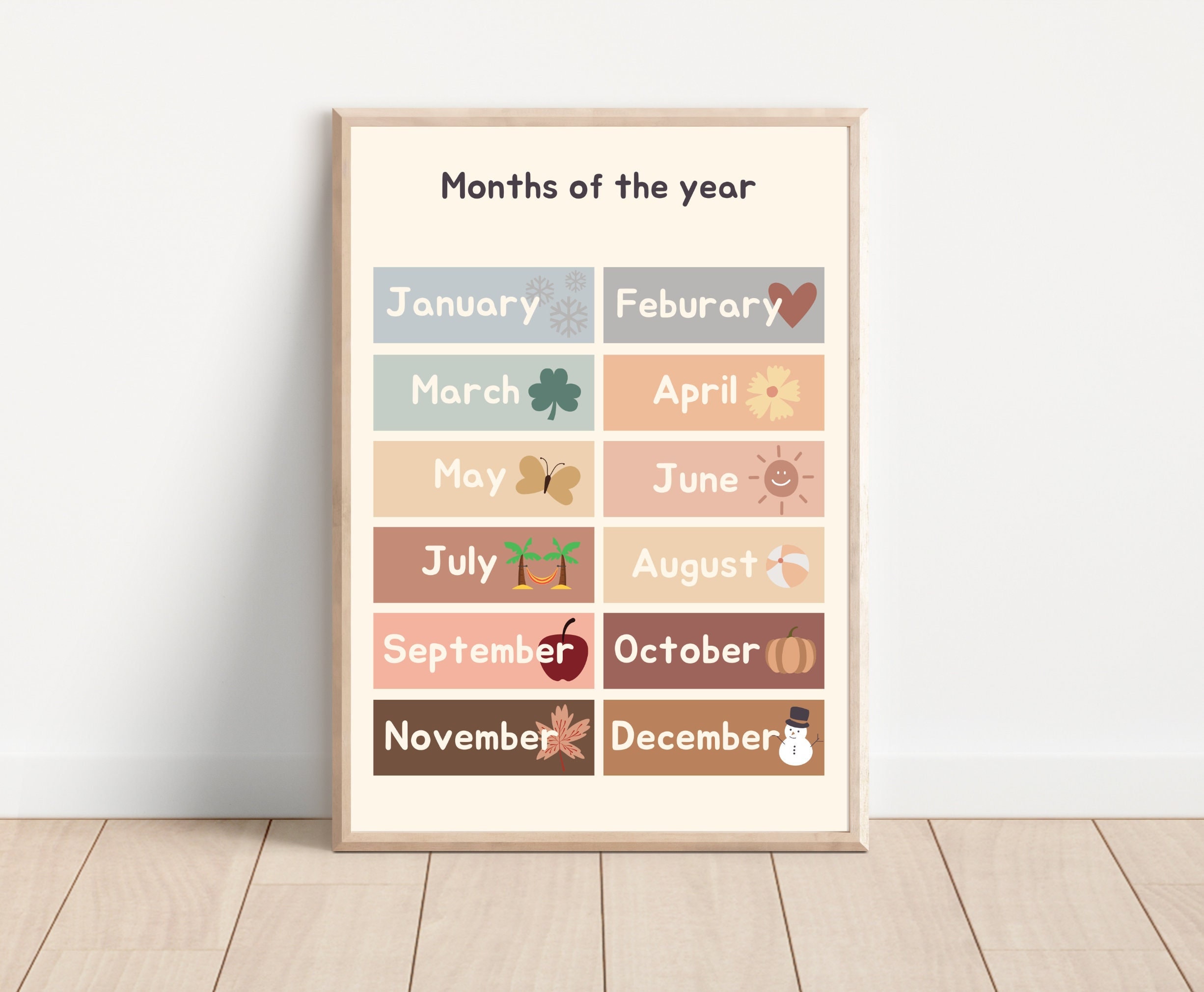 Months Of The Year Poster