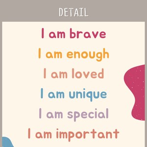 Positive Affirmation Poster for Kids, Affirmations in Neutral Colors ...
