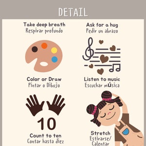 Bilingual Spanish Calming Techniques Poster, Calming Chart, Calming ...
