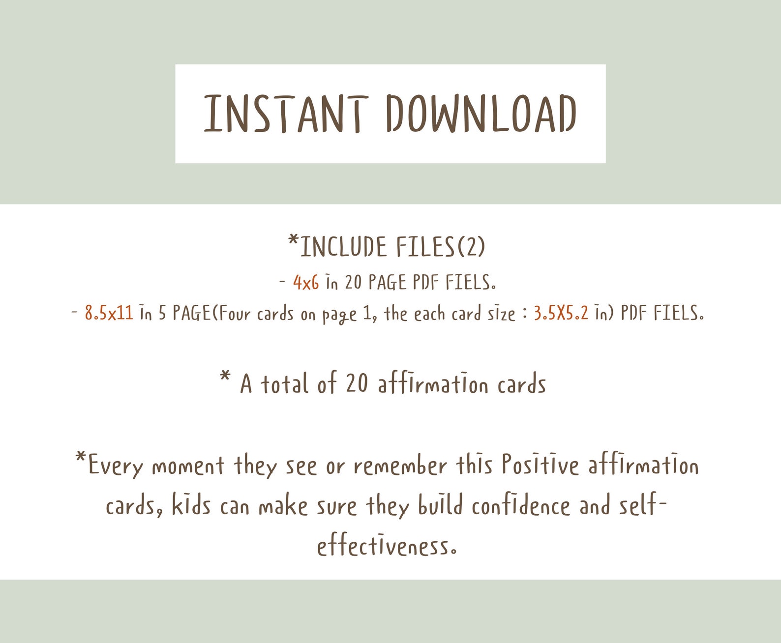Rainbow Boho Affirmation Cards for Kids , Printable Positive ...