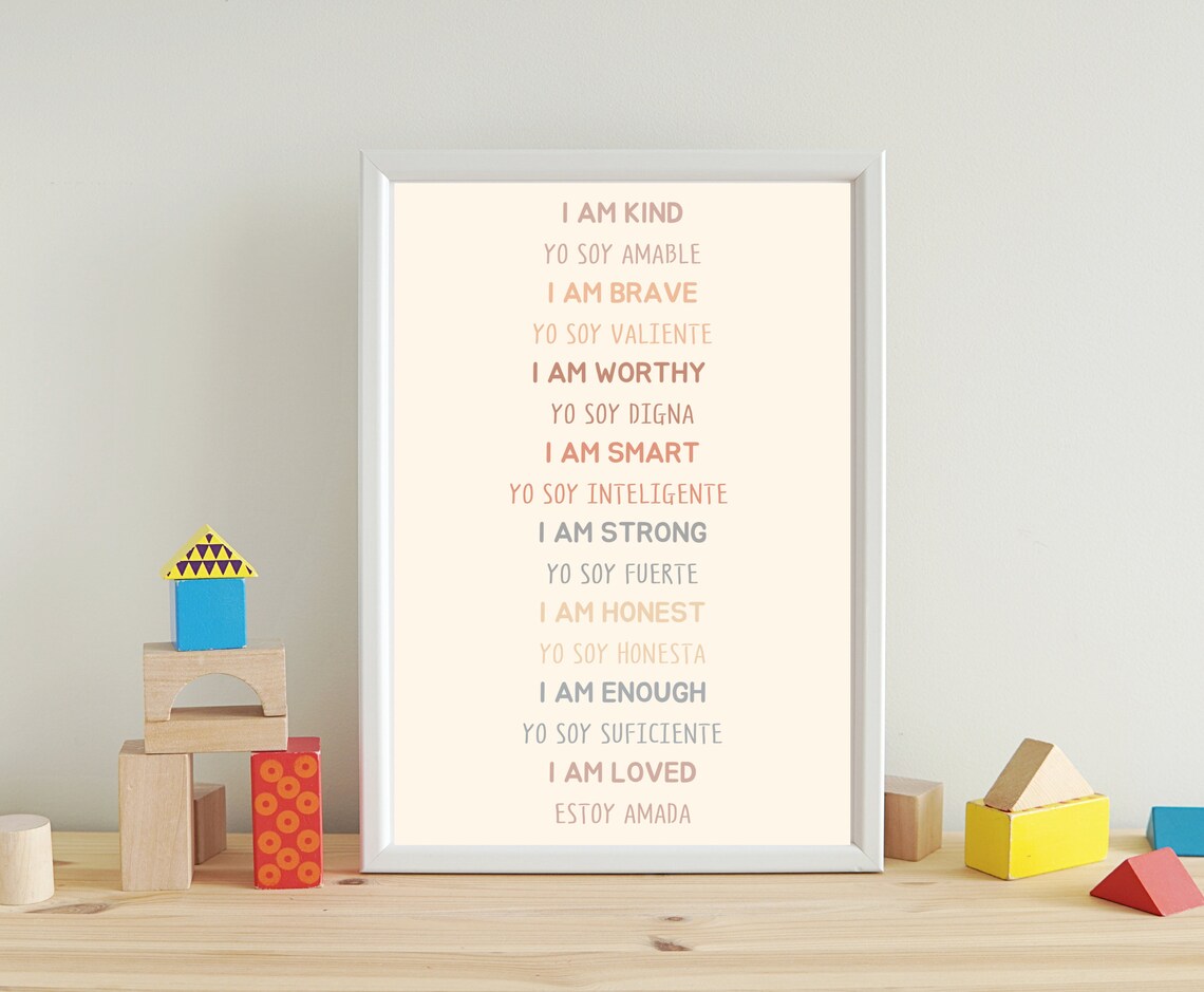 Bilingual Spanish Classroom Decor Positive Affirmation Poster - Etsy