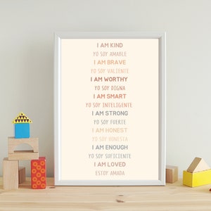 Bilingual Spanish Classroom Decor, Positive Affirmation Poster for ...