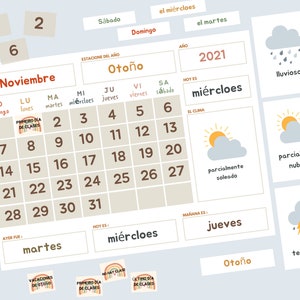 Editable Spanish Calendar for Circle Time, Printable Classroom Calendar ...