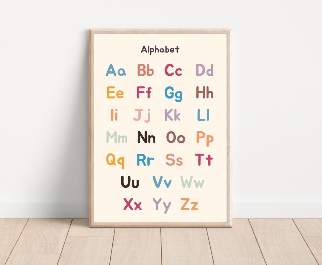 Printable Alphabet Poster: Colorful ABC Nursery & Classroom Decor (PDF ...