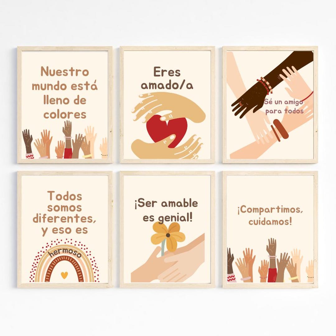 Spanish Classroom Decor: Diversity & Inclusion Art Prints (digital ...