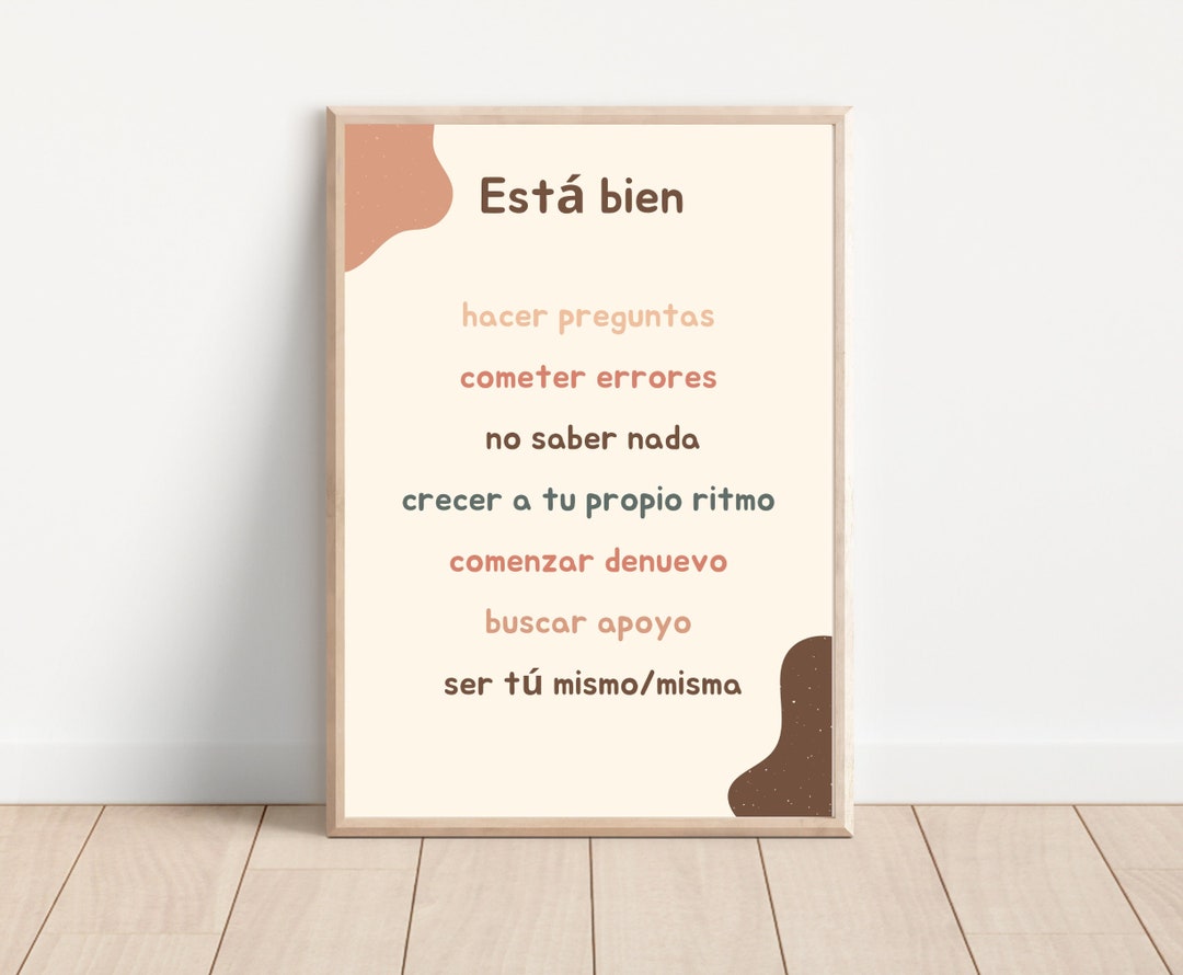Positive Spanish Boho Affirmation Poster for Kids,motivational Poster ...