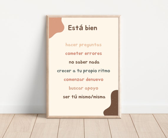 Positive Spanish Boho Affirmation Poster for Kidsmotivational - Etsy