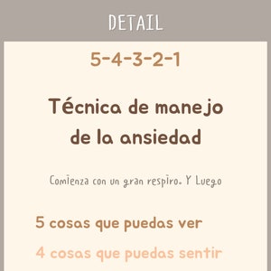 Spanish Grounding Technique Chart, Mental Health Digital Poster,calming ...