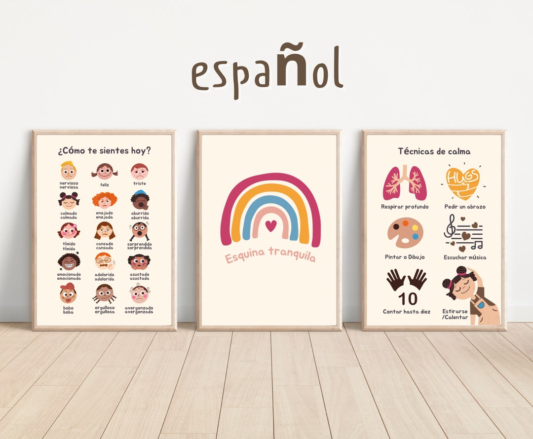 Spanish Emotion Poster, Calm Down Corner, Calming Corner Set,emotion ...