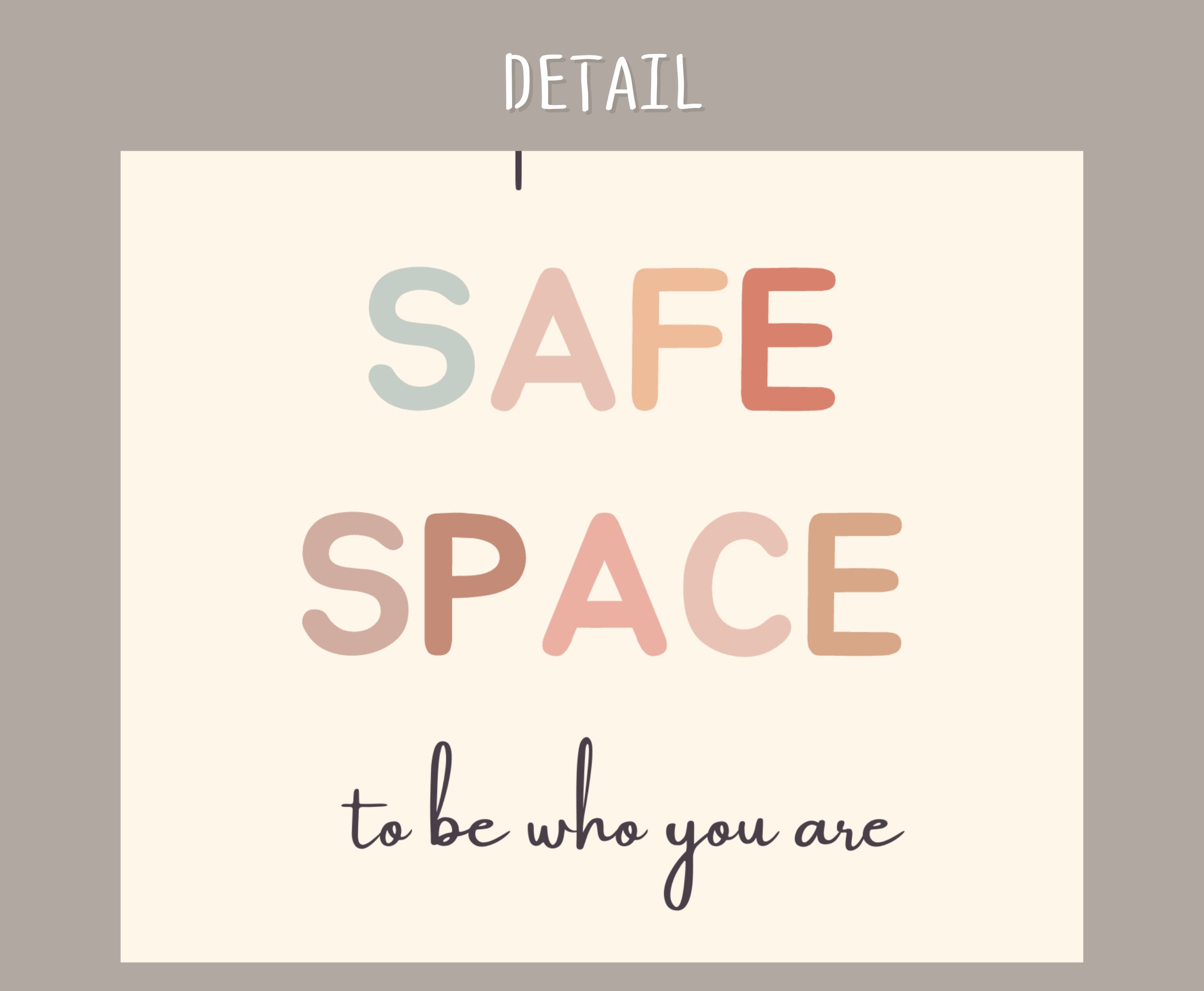 Safe Space Poster: Boho Classroom Decor (digital Download) - Etsy