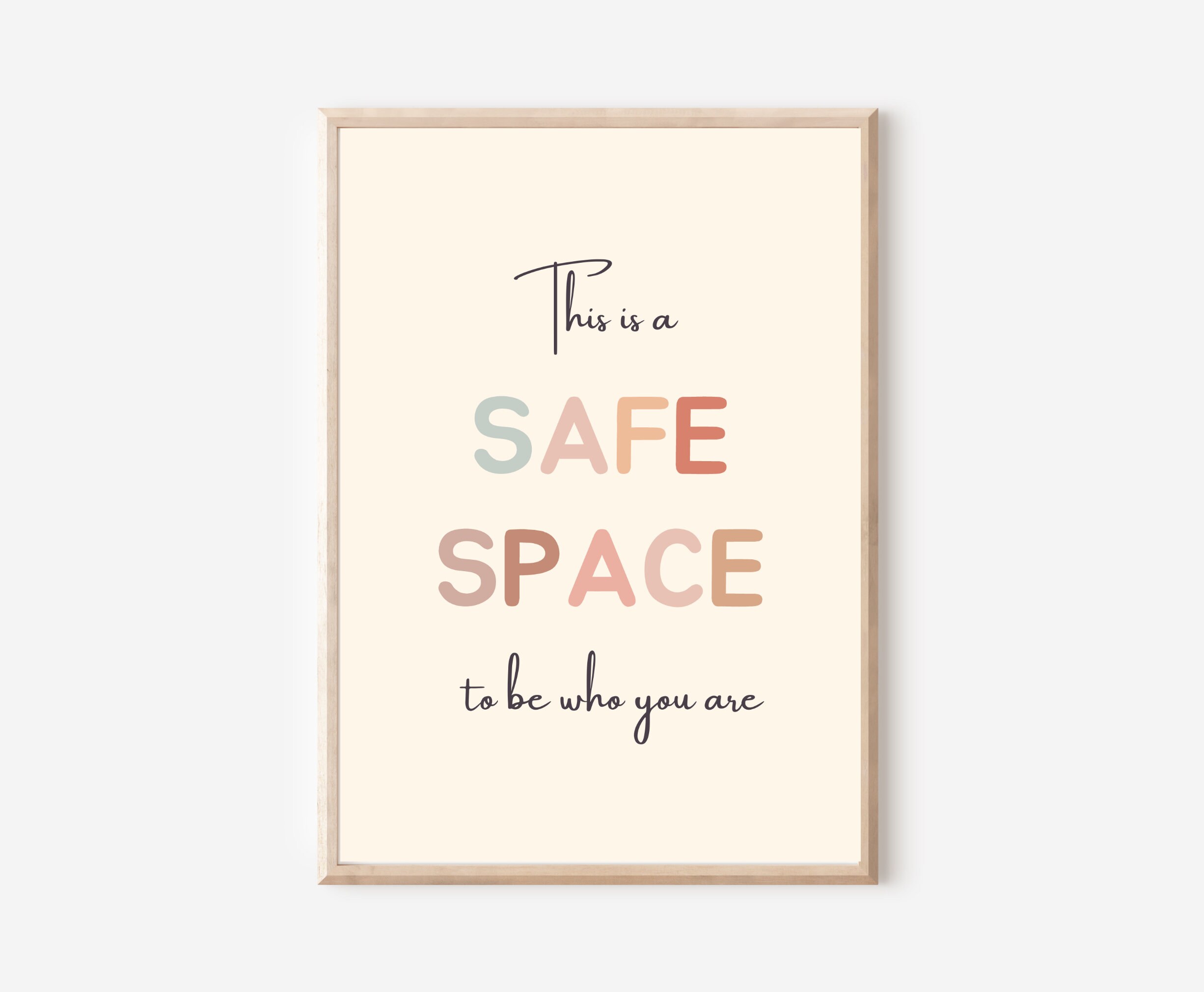 Safe Space Poster: Boho Classroom Decor (digital Download) - Etsy