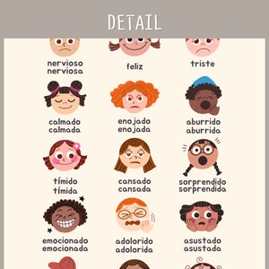 Spanish Emotion Poster, Calm Down Corner, Calming Corner Set,emotion ...