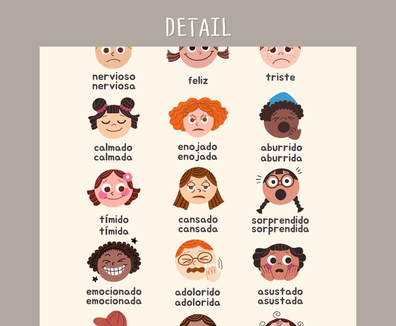 Spanish Emotion Poster Calm Down Corner Calming Corner - Etsy