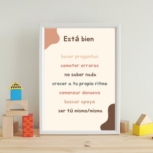 Positive Spanish Boho Affirmation Poster for Kids,motivational Poster ...