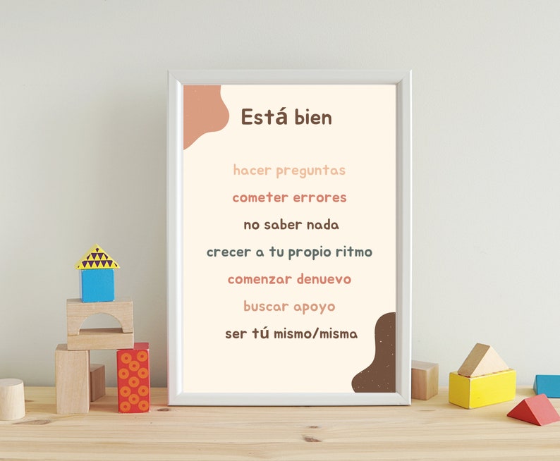 Positive Spanish Boho Affirmation Poster for Kidsmotivational - Etsy