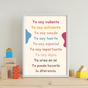 Spanish Classroom Decor, Positive Affirmation Poster for Toddler ...