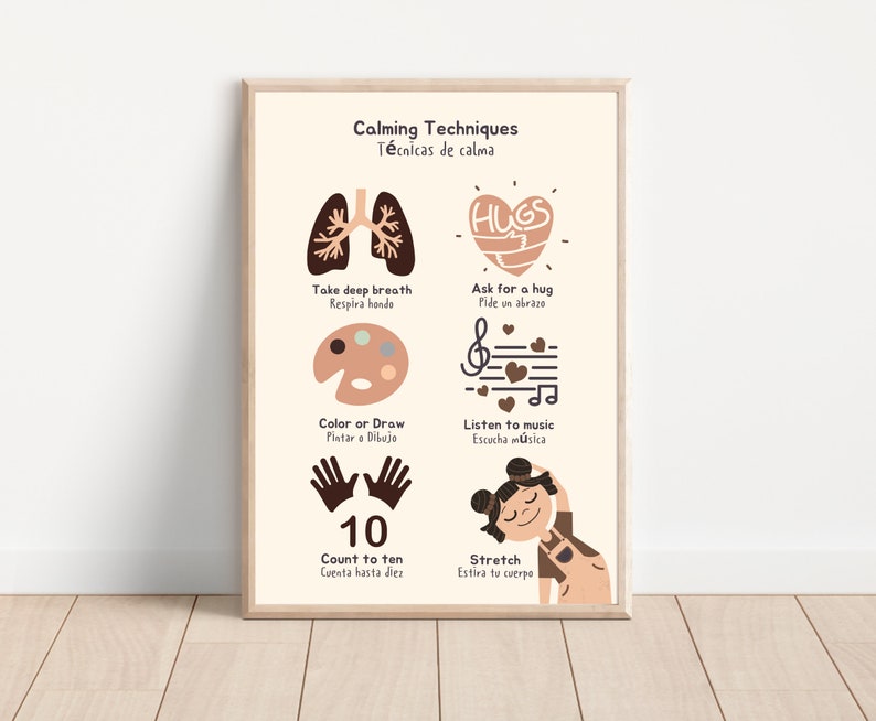 Set of 3 Educational Posters,bilingual Spanish Emotion,calming Corner ...