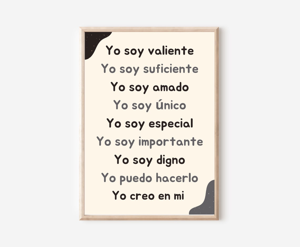 Yo Soy Spanish Affirmations Poster: Motivational Classroom Decor ...