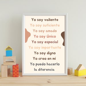 Spanish Classroom Decor, Positive Affirmation Poster for Toddler ...