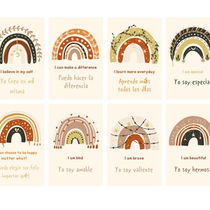 Bilingual Spanish Girl Affirmation Cards for Kids , Printable Positive ...