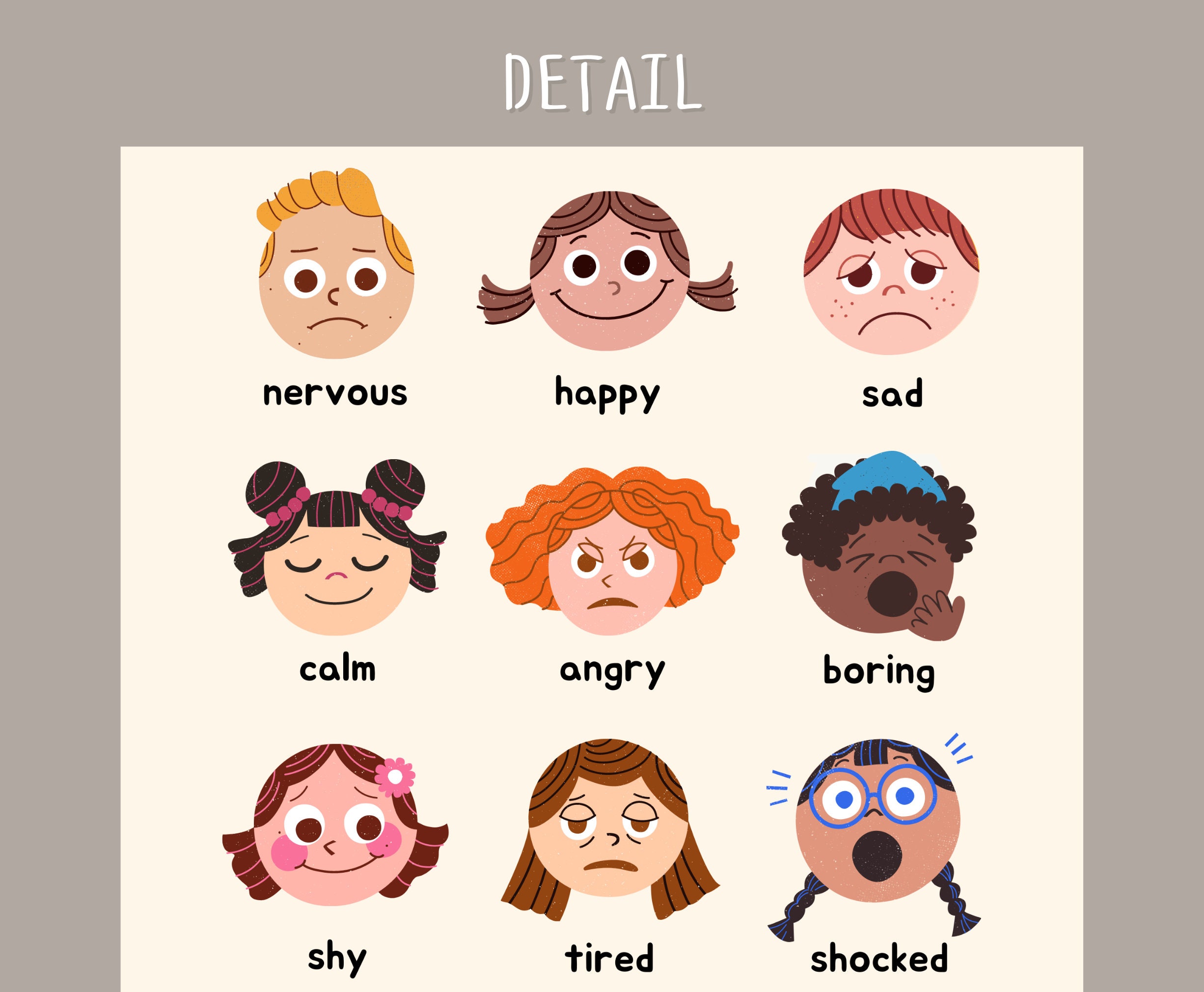 Emotions Poster Feelings Poster druckbar Alle Gefühle sind | Etsy