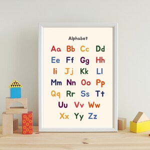 Educational Posters Set,alphabet Poster, Printable Homeschool ,rainbow ...