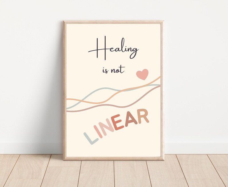 Healing is Not Linear Wall Artmental Health Poster for - Etsy